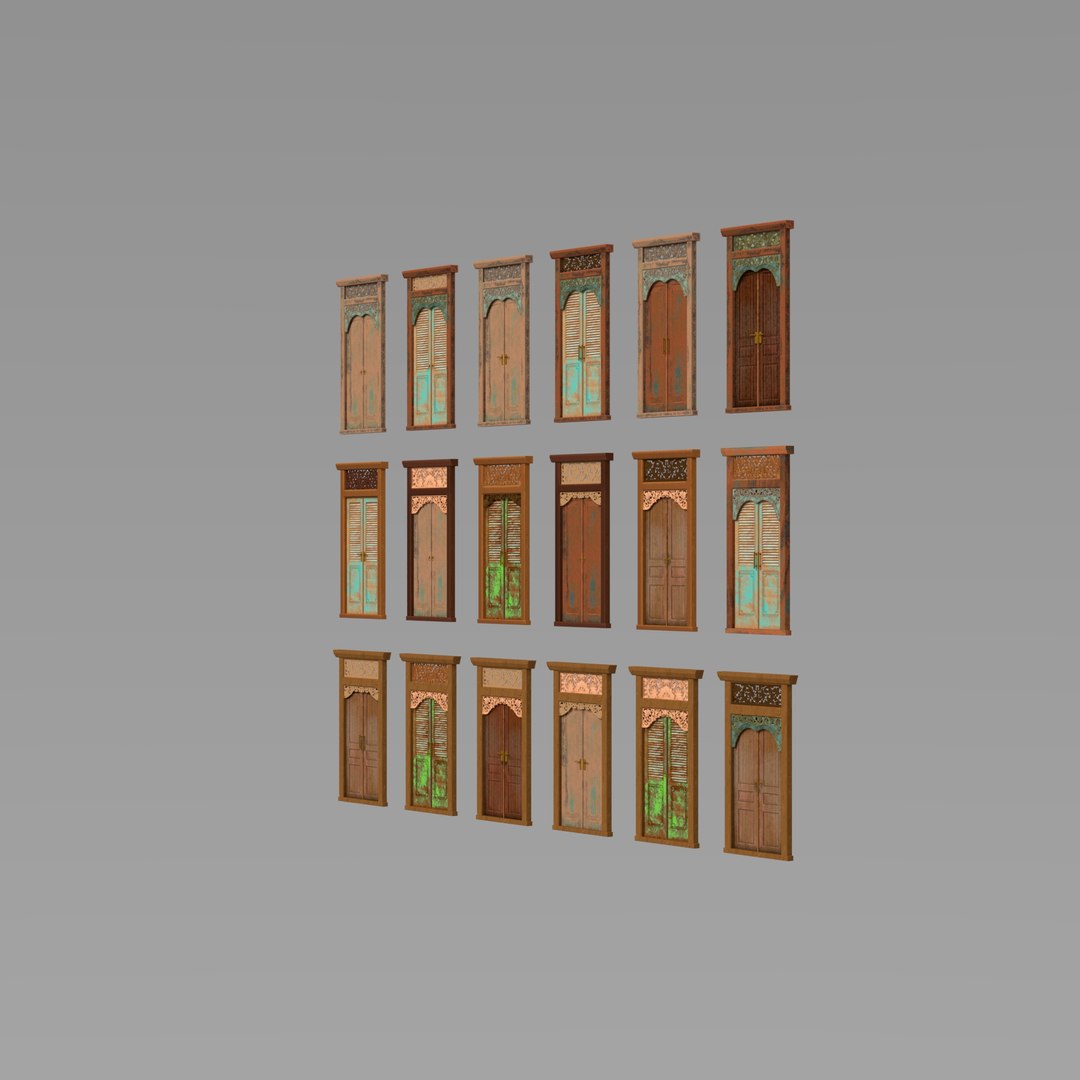 3D Balinese Door Pack Traditional Carved Entryways Model - TurboSquid ...