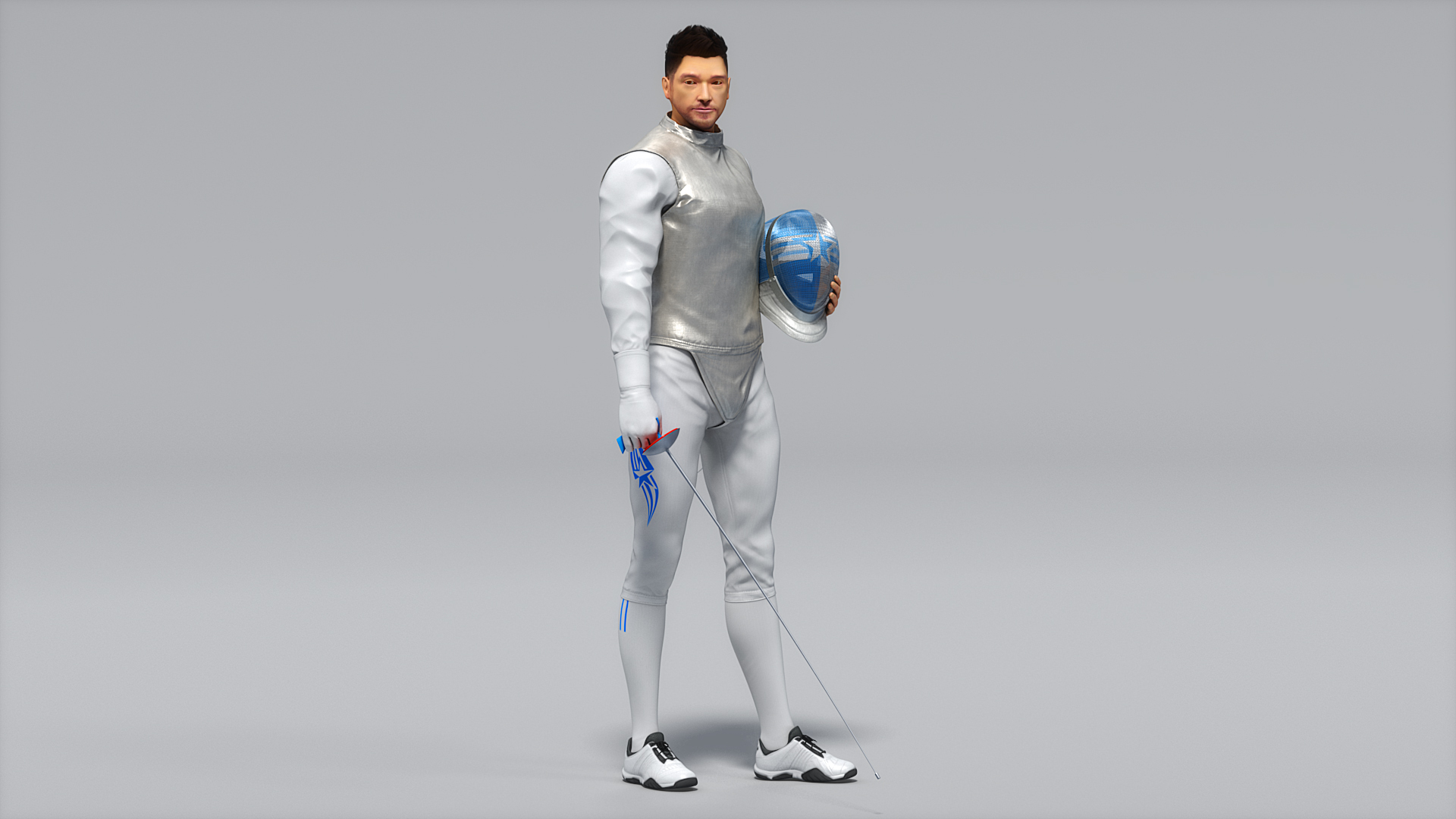 3D Male Fencer Foil Animated HQ - TurboSquid 2244476