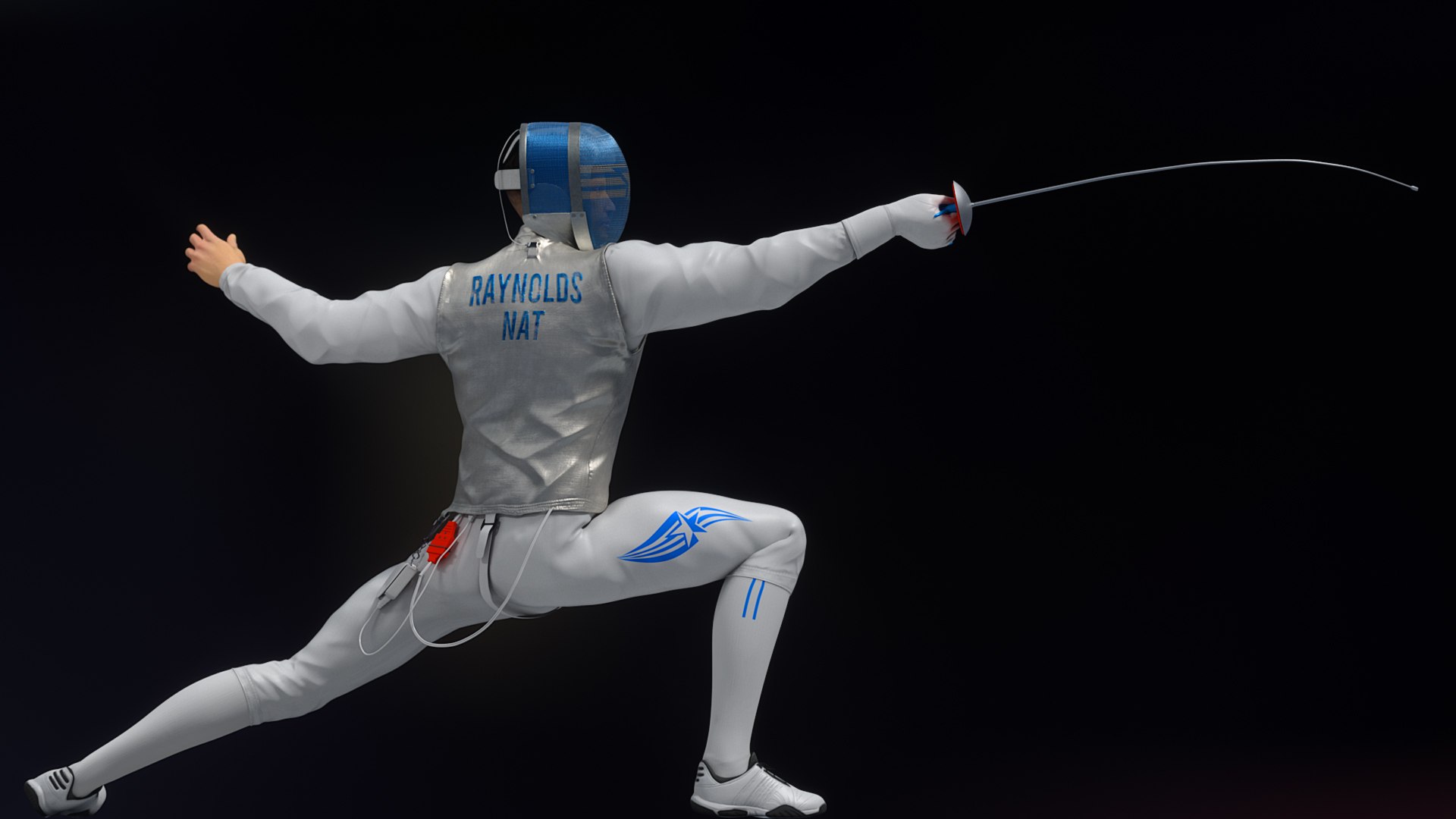 3D Male Fencer Foil Animated HQ - TurboSquid 2244476