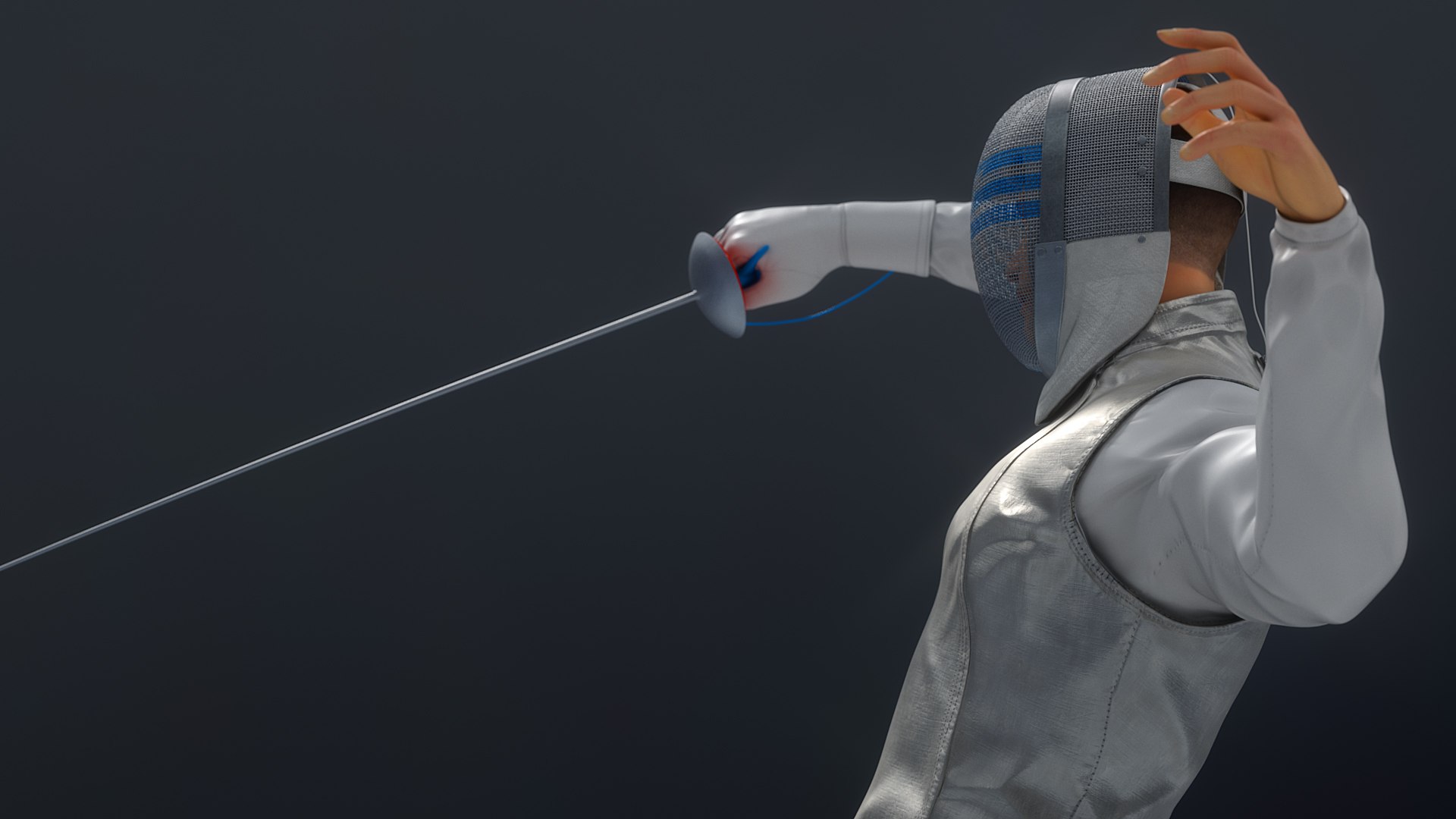 3D Male Fencer Foil Animated HQ - TurboSquid 2244476