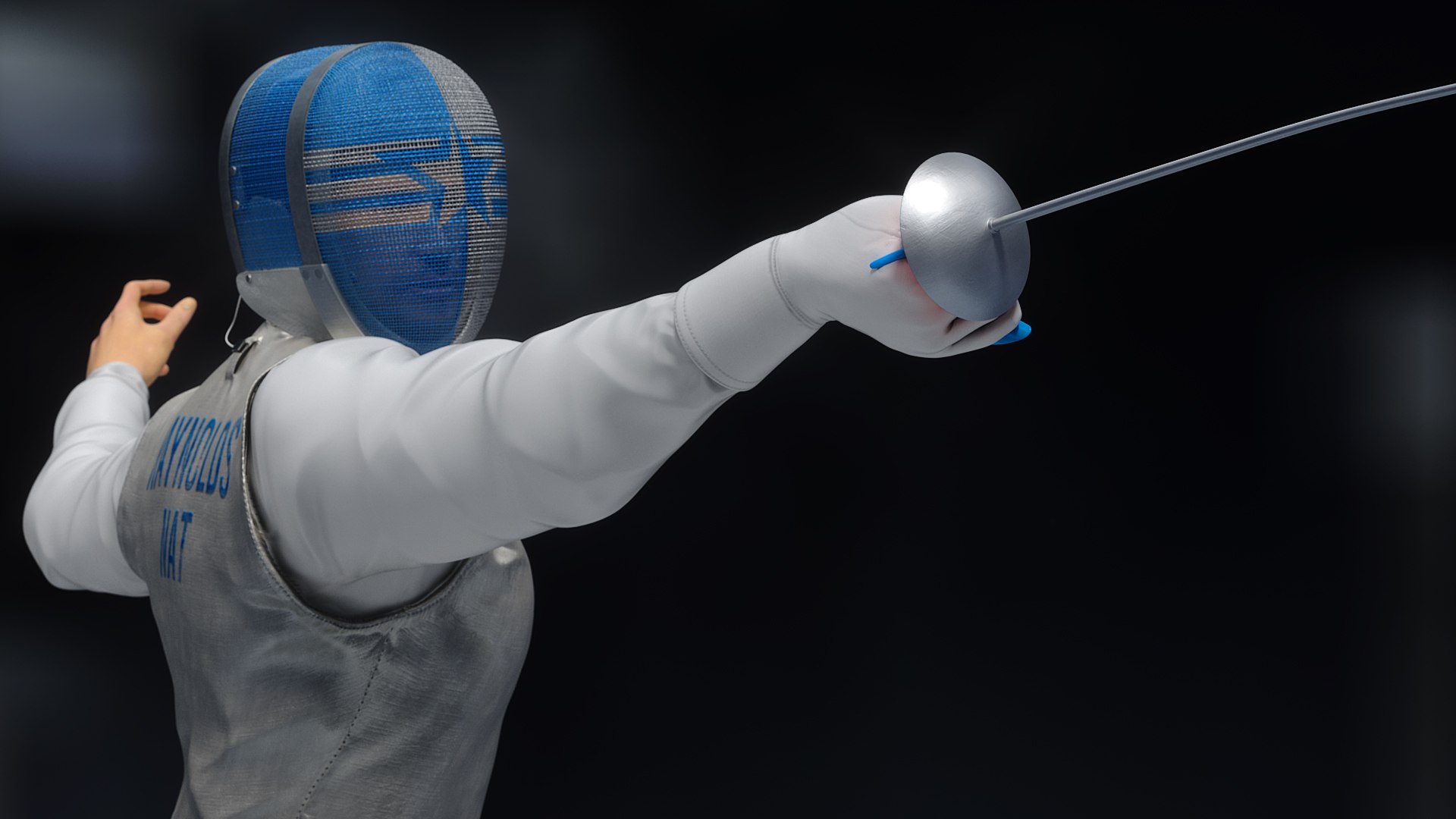 3D Male Fencer Foil Animated HQ - TurboSquid 2244476