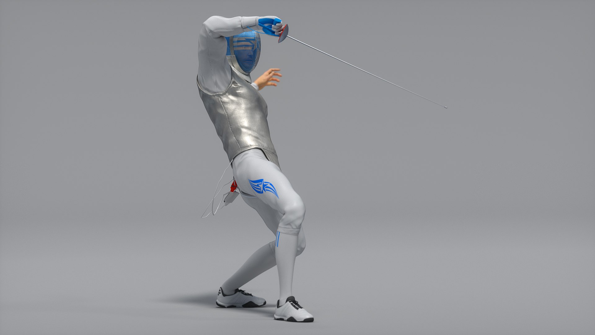 3D Male Fencer Foil Animated HQ - TurboSquid 2244476