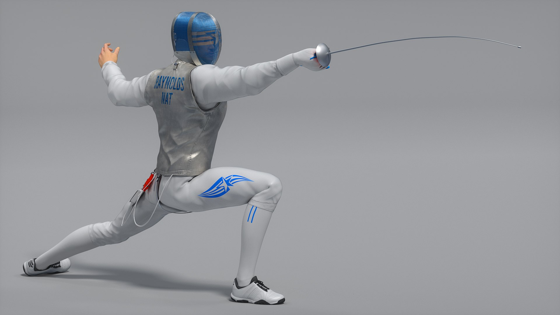 3D Male Fencer Foil Animated HQ - TurboSquid 2244476