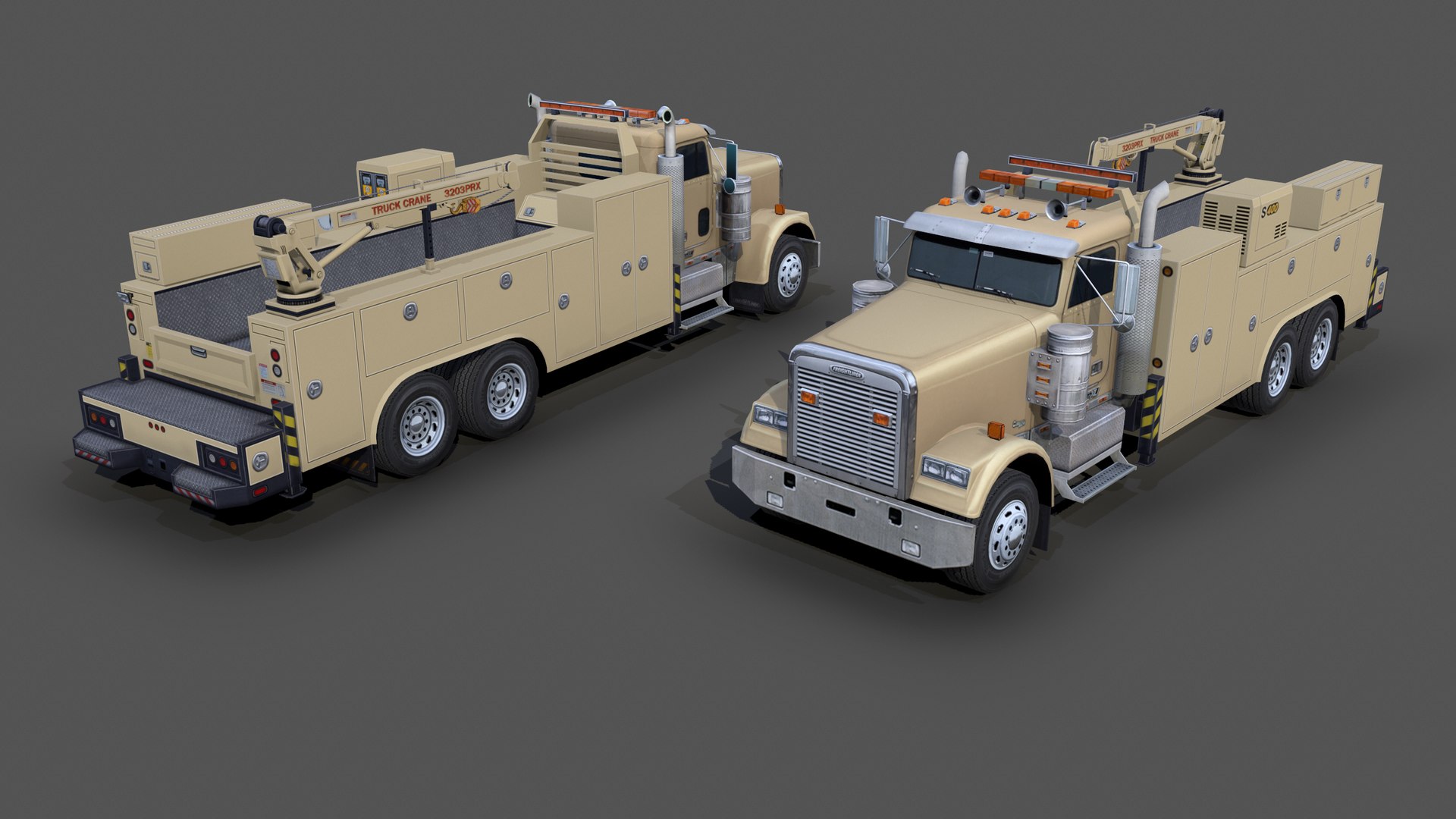 3D Freightliner FLD 120 Classic Utility Truck S03 Model - TurboSquid ...