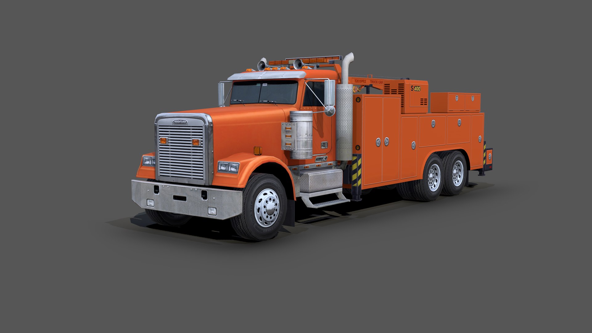 3D Freightliner FLD 120 Classic Utility Truck S03 Model - TurboSquid ...