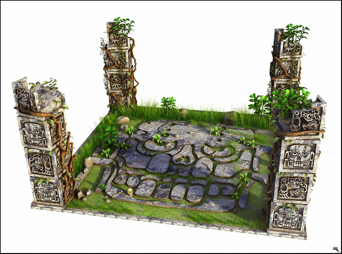 Floor aztec 3D model - TurboSquid 1183969