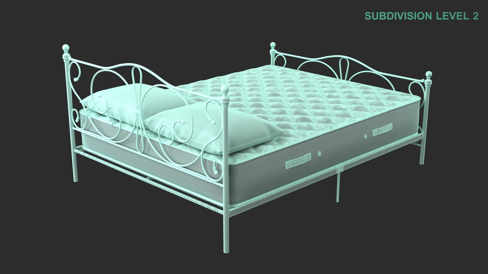 Queen Size Bed Model - TurboSquid 2046619