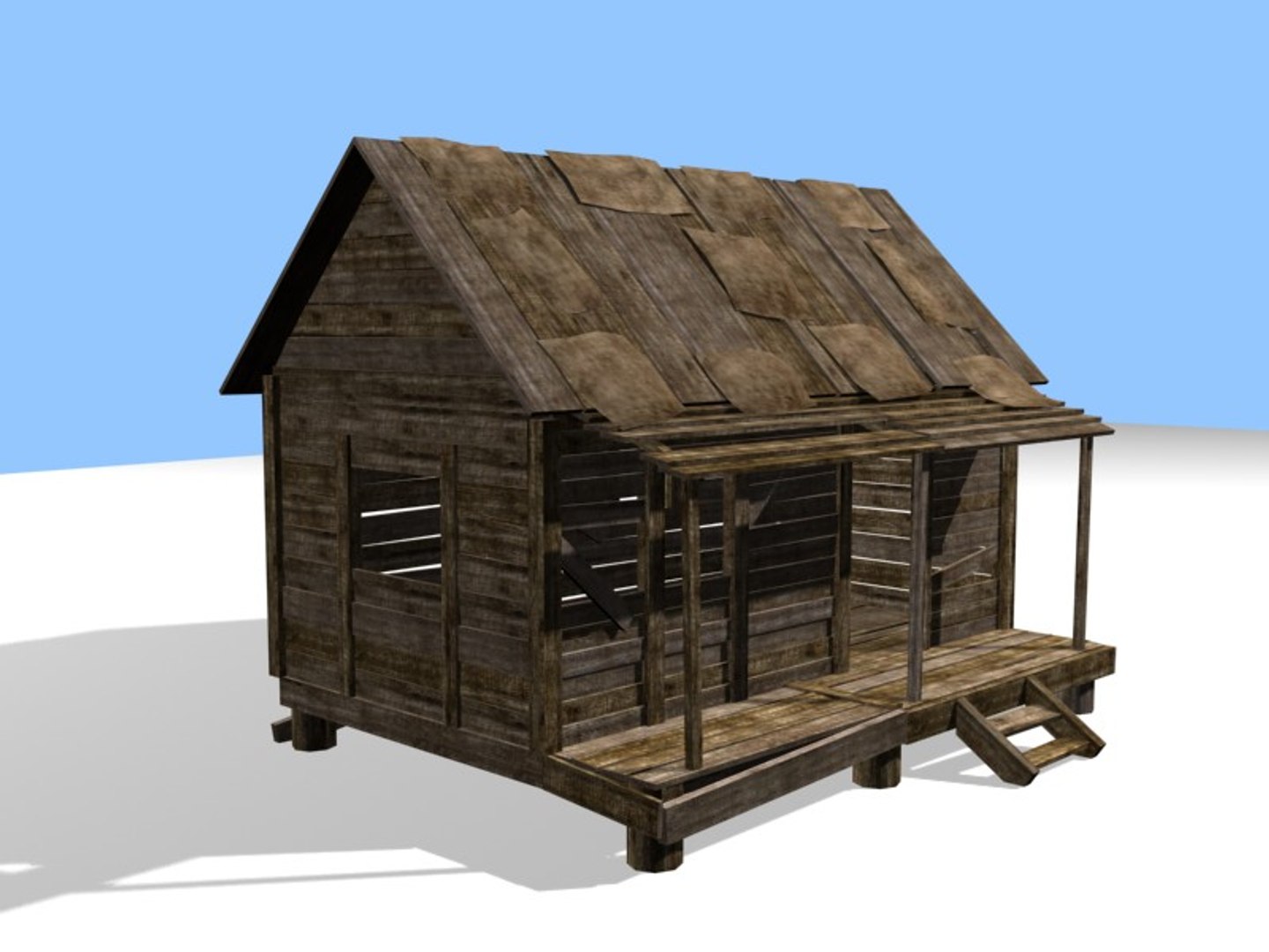 3d Wood House Model