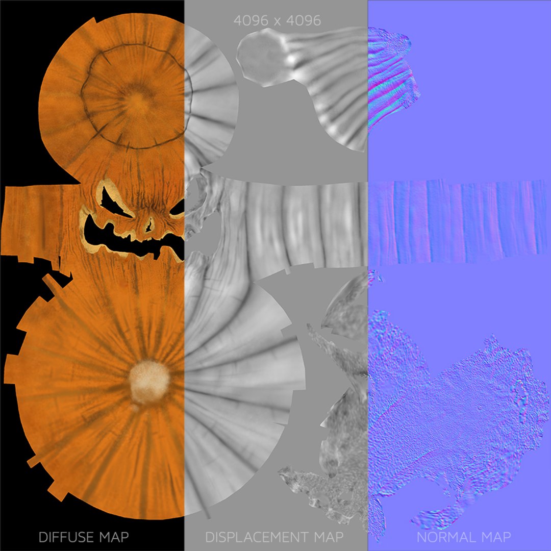 halloween pumpkin realistic 3d obj