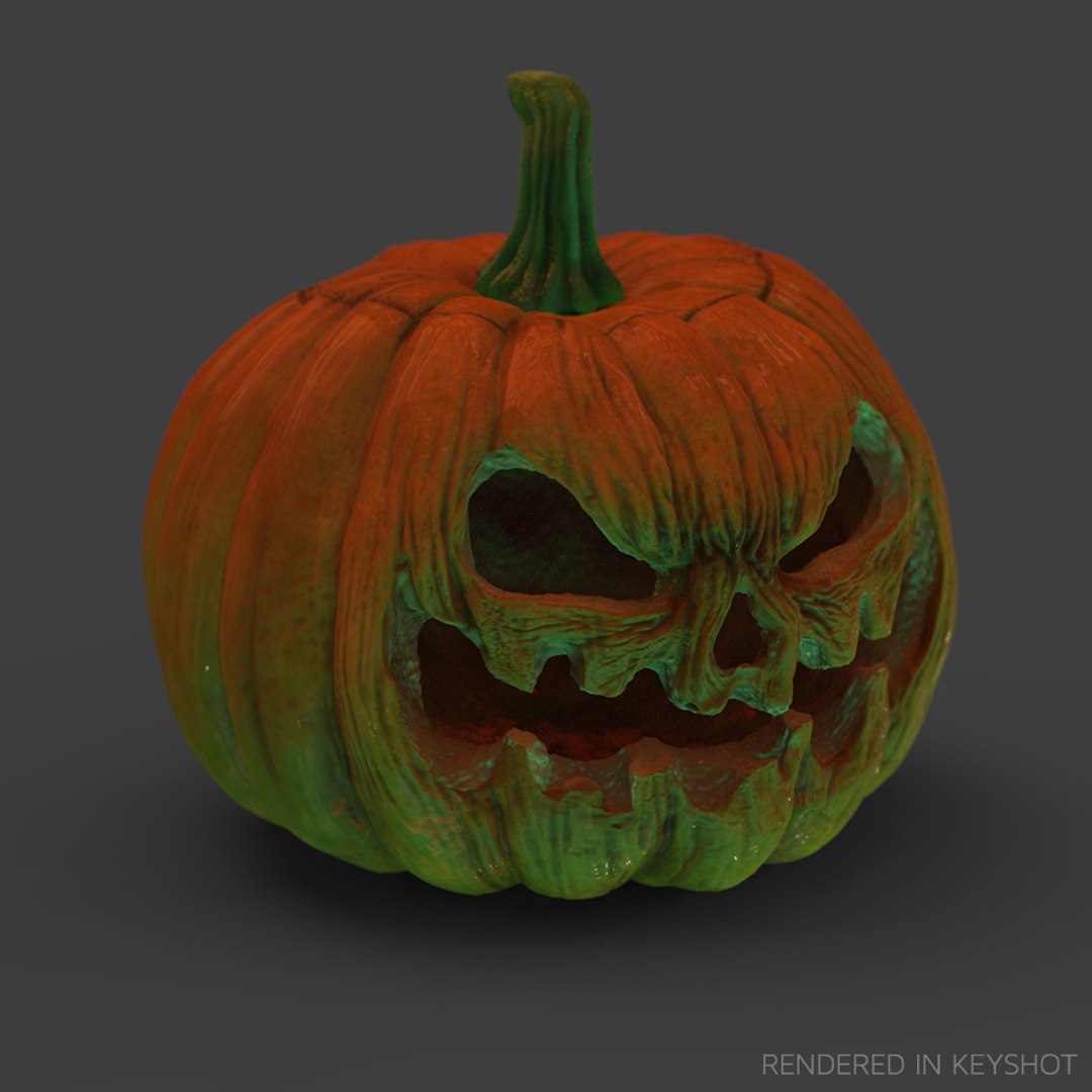 halloween pumpkin realistic 3d obj