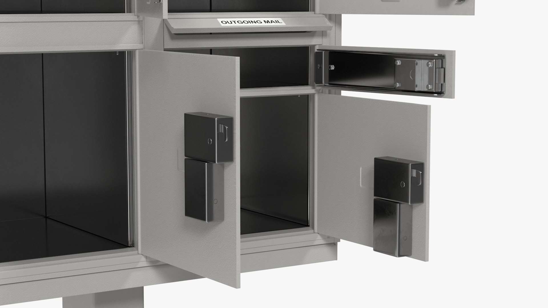 Grey Eight Door Two Parcel Cluster Mailbox 3D - TurboSquid 2022367