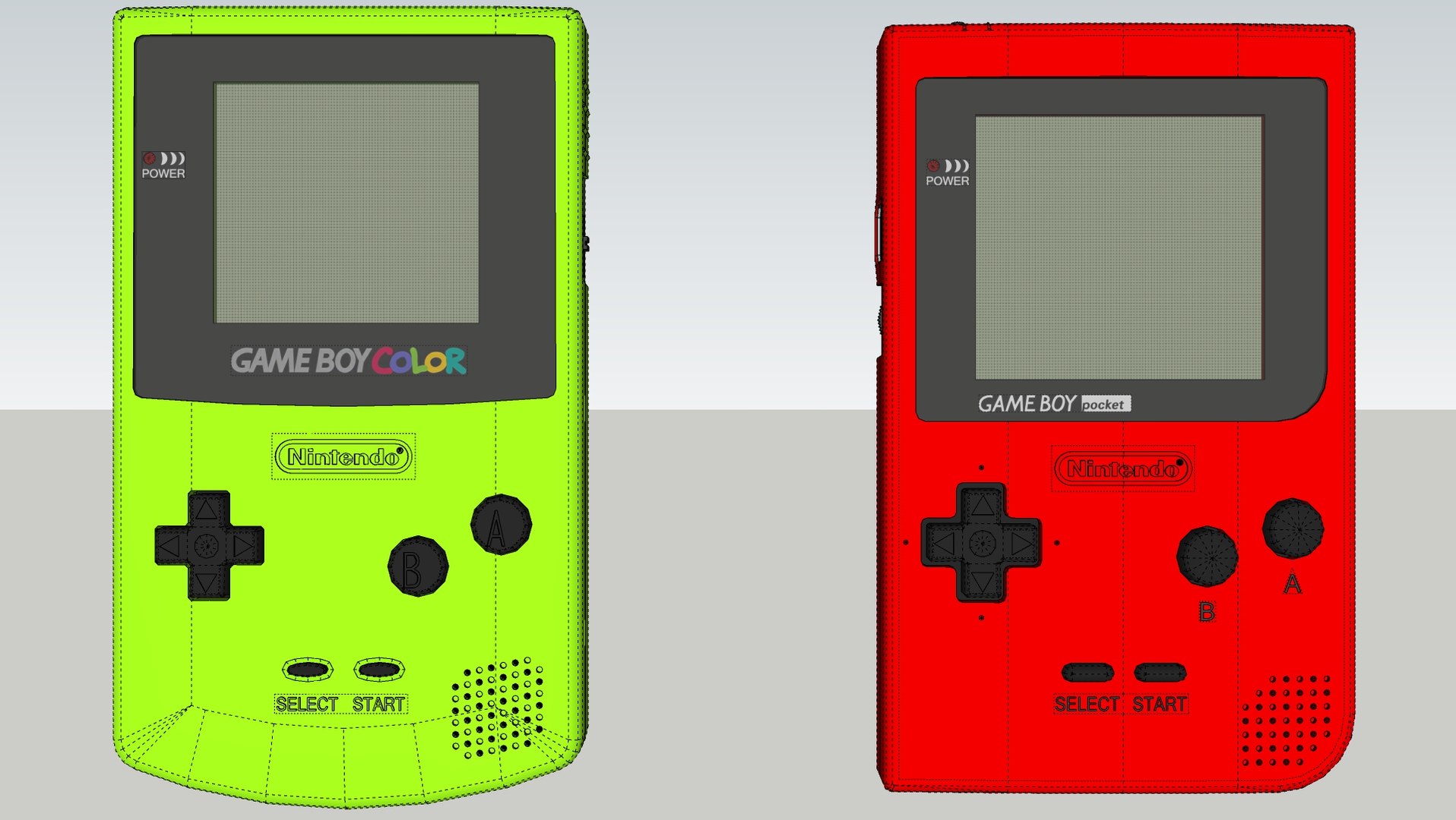 Game Boy Color And Pocket 3D Model - TurboSquid 1812382