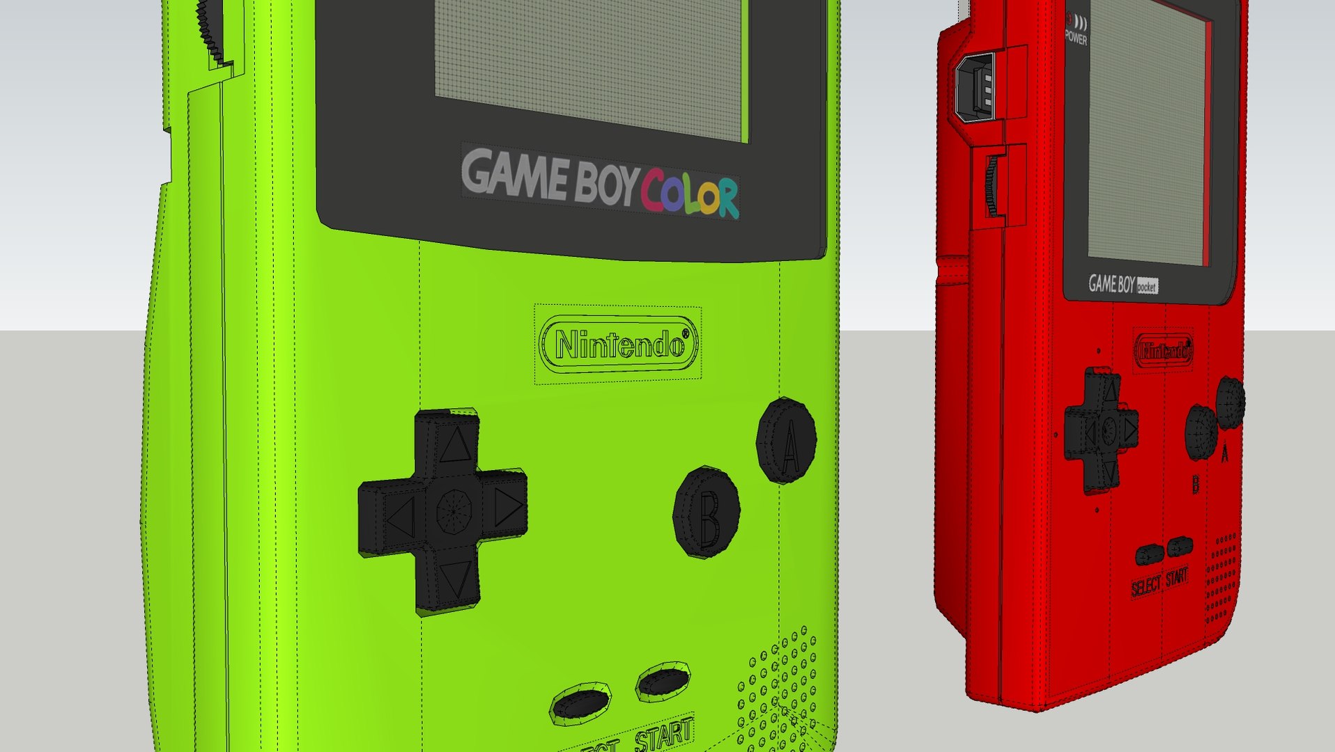 Game Boy Color And Pocket 3D Model - TurboSquid 1812382