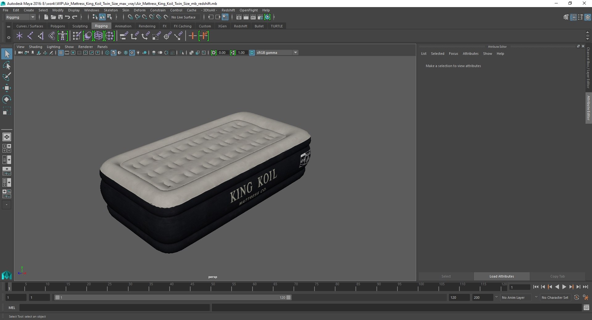 3D Air Mattress King Koil Twin Size - TurboSquid 2116259