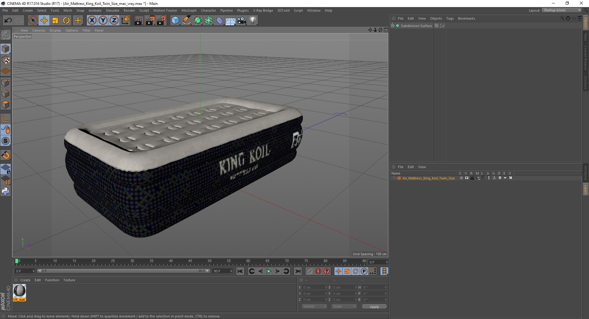 3D Air Mattress King Koil Twin Size - TurboSquid 2116259