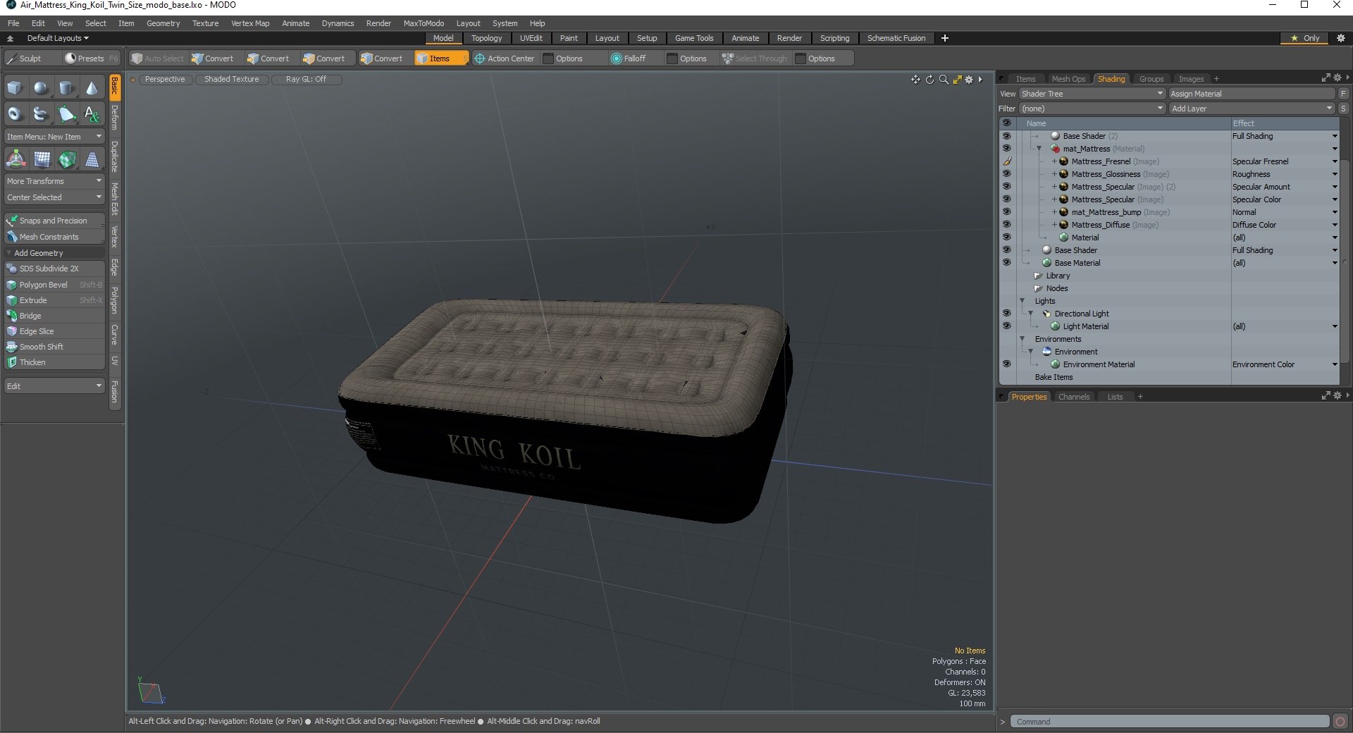 3D Air Mattress King Koil Twin Size - TurboSquid 2116259