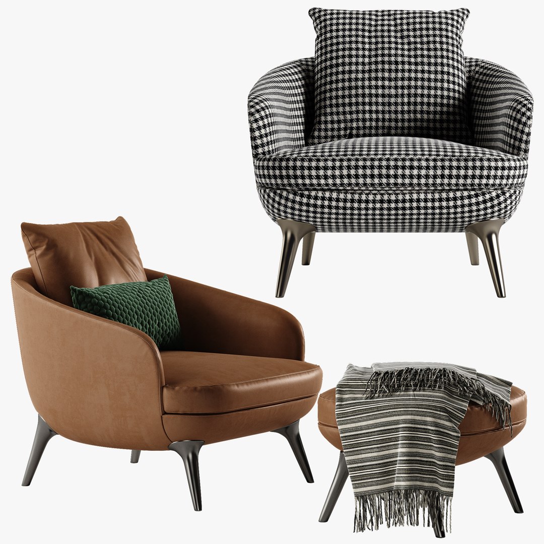 Minotti Raphael Armchair 3D - TurboSquid 2151464