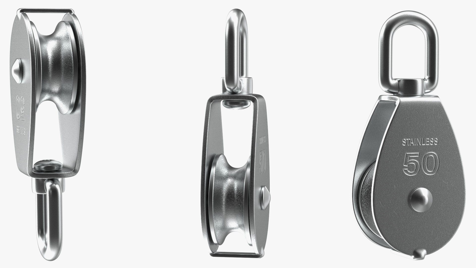 3D Model M50 Swivel Stainless Steel Pulley Block - TurboSquid 1956076