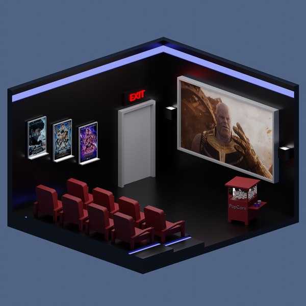 3D movie theater - TurboSquid 1616770