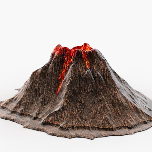 3d volcano island model