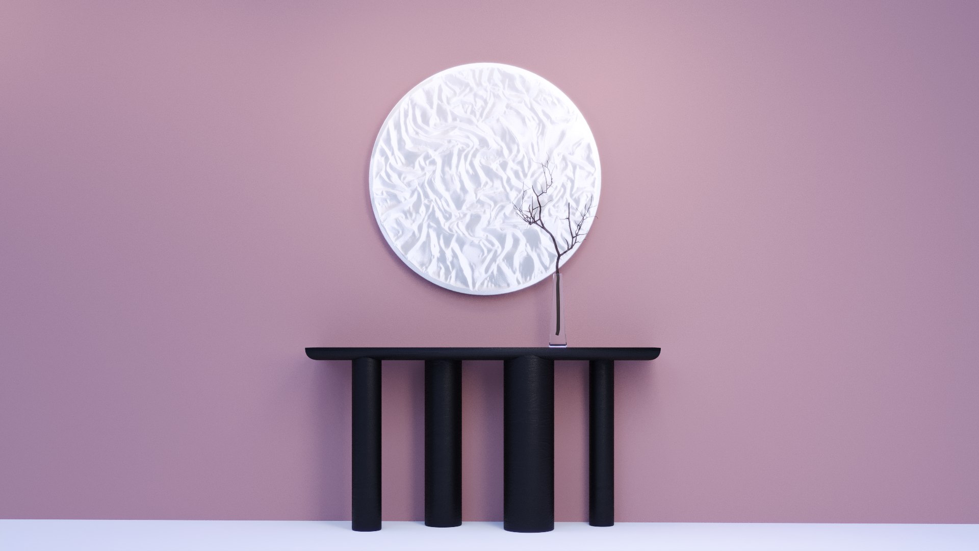 3D Model Bomen Black Oak Console Table Set Composition - TurboSquid 1813628