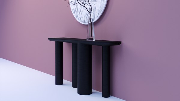 3D model Bomen Black Oak Console Table Set Composition - TurboSquid 1813628
