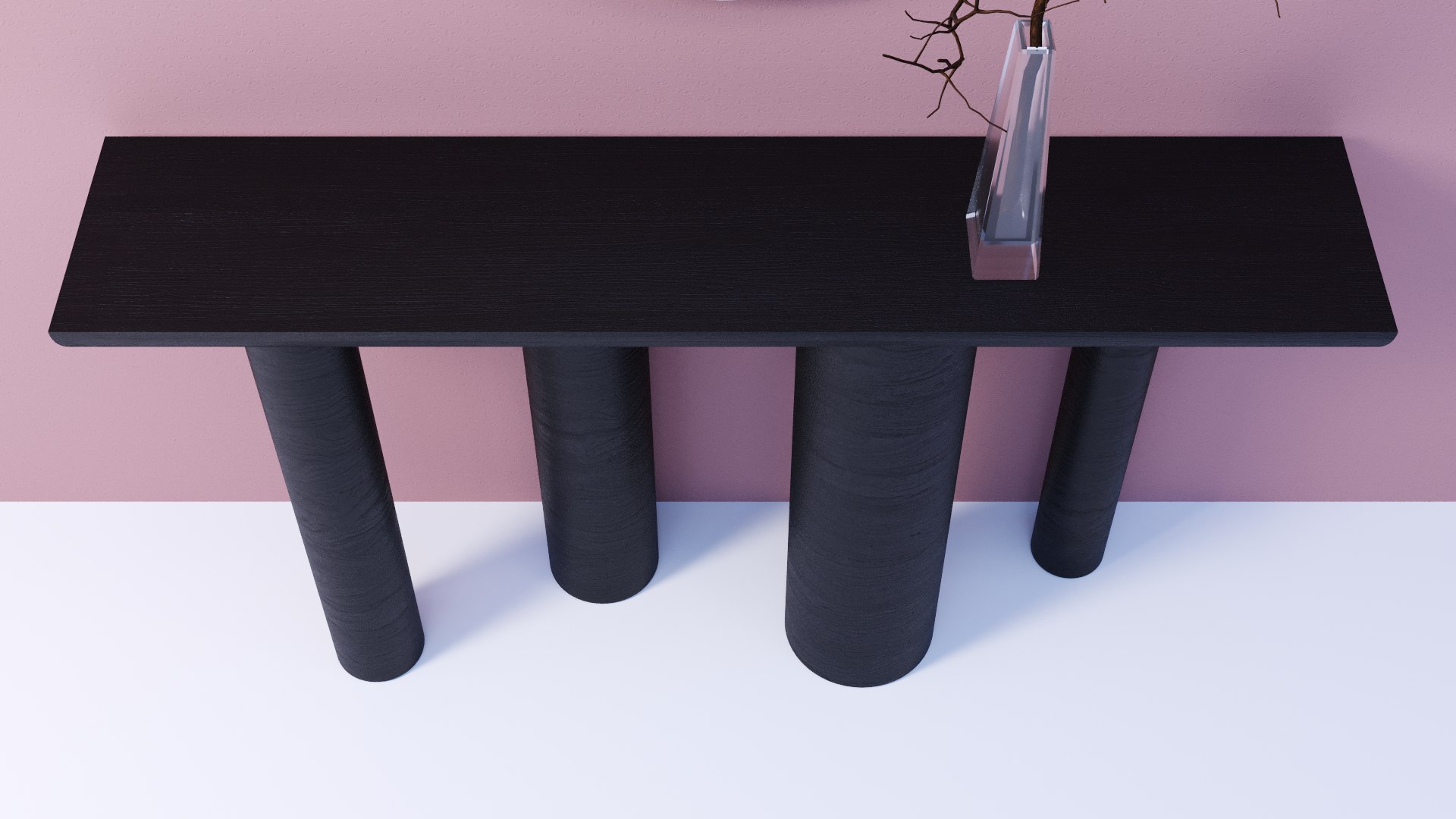 3D Model Bomen Black Oak Console Table Set Composition - TurboSquid 1813628