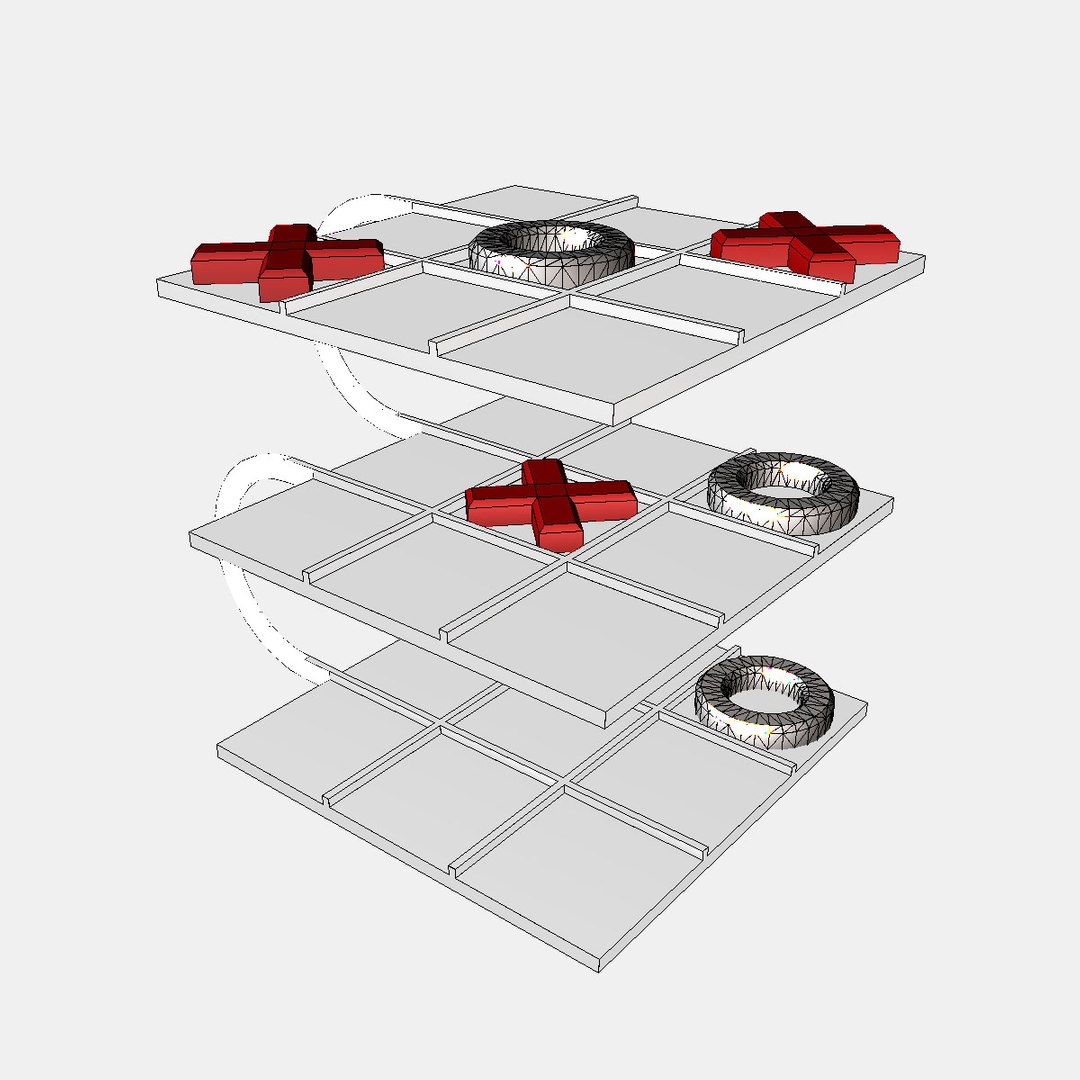 tic-tac-toe board classic 3d obj