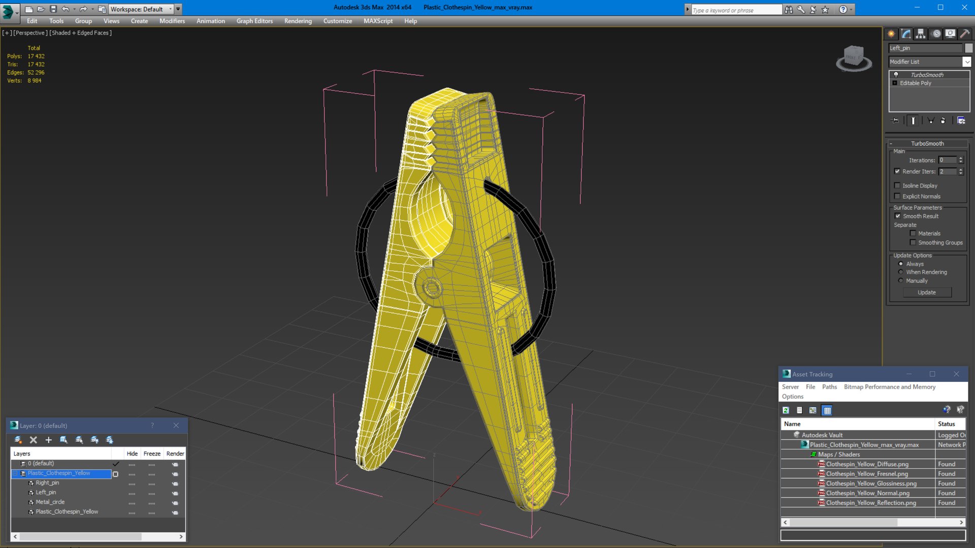 3D Plastic Clothespin Yellow - TurboSquid 1922220