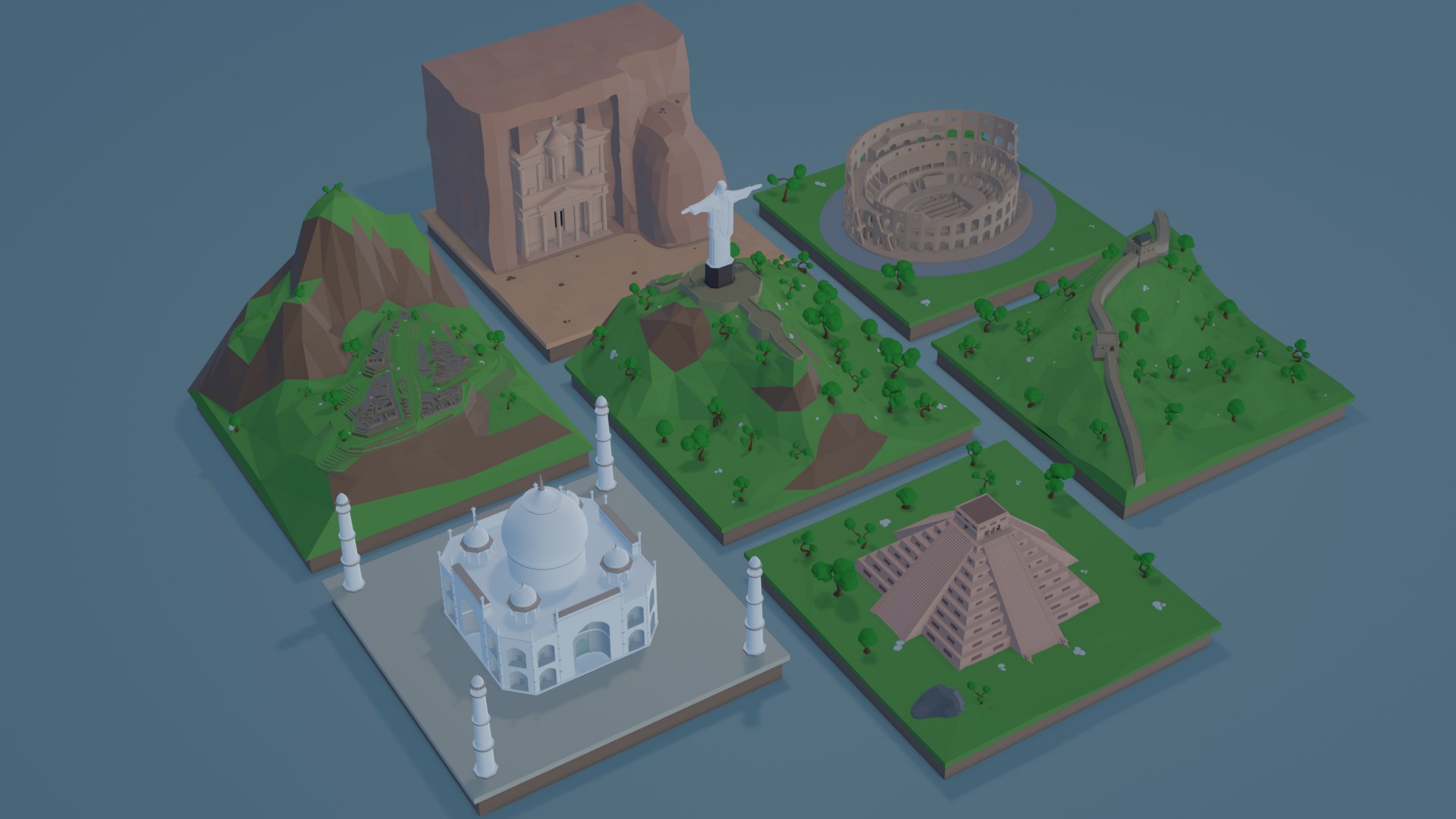 3D 7 Wonders Of The World - TurboSquid 2095328