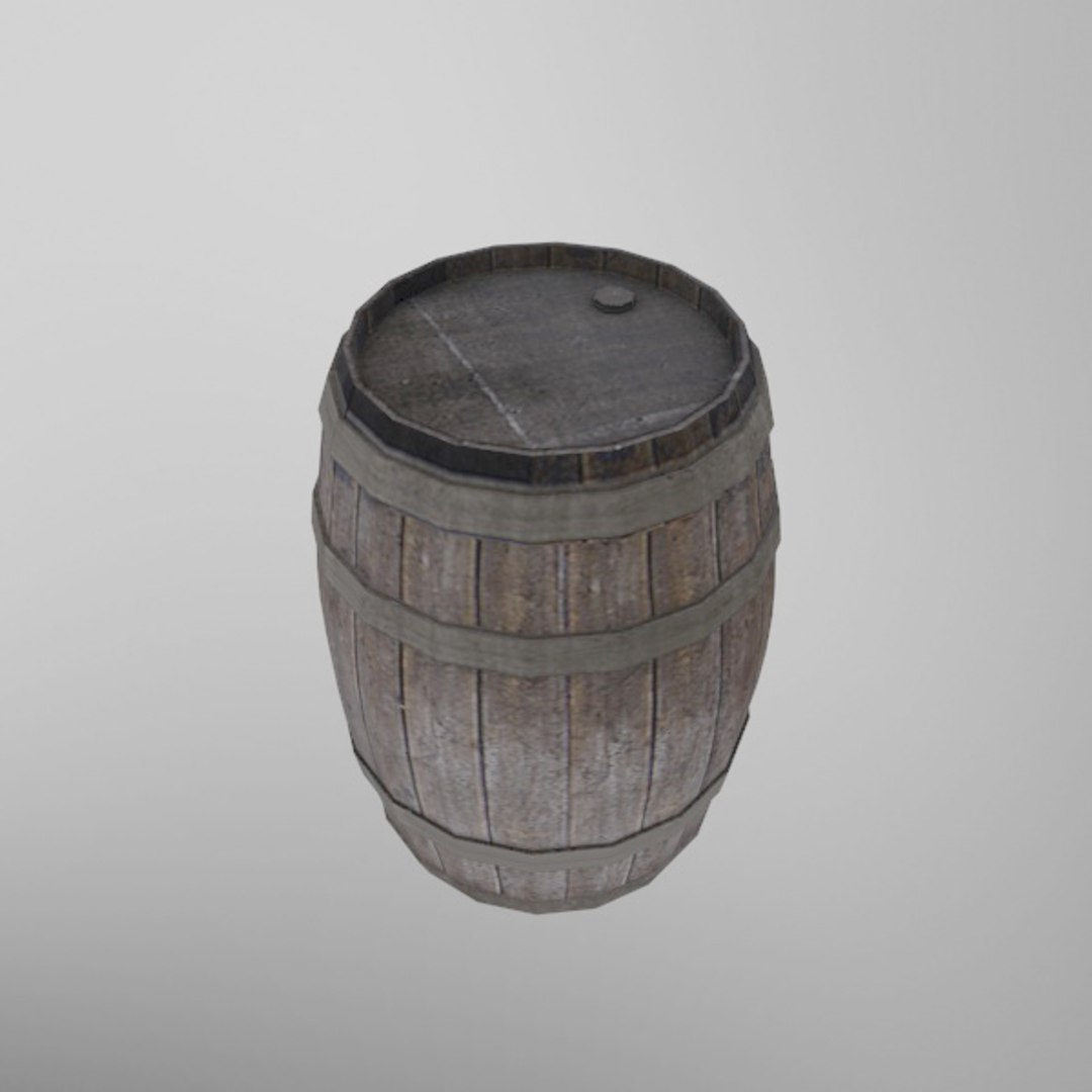 3d Wooden Barrel Ready Model