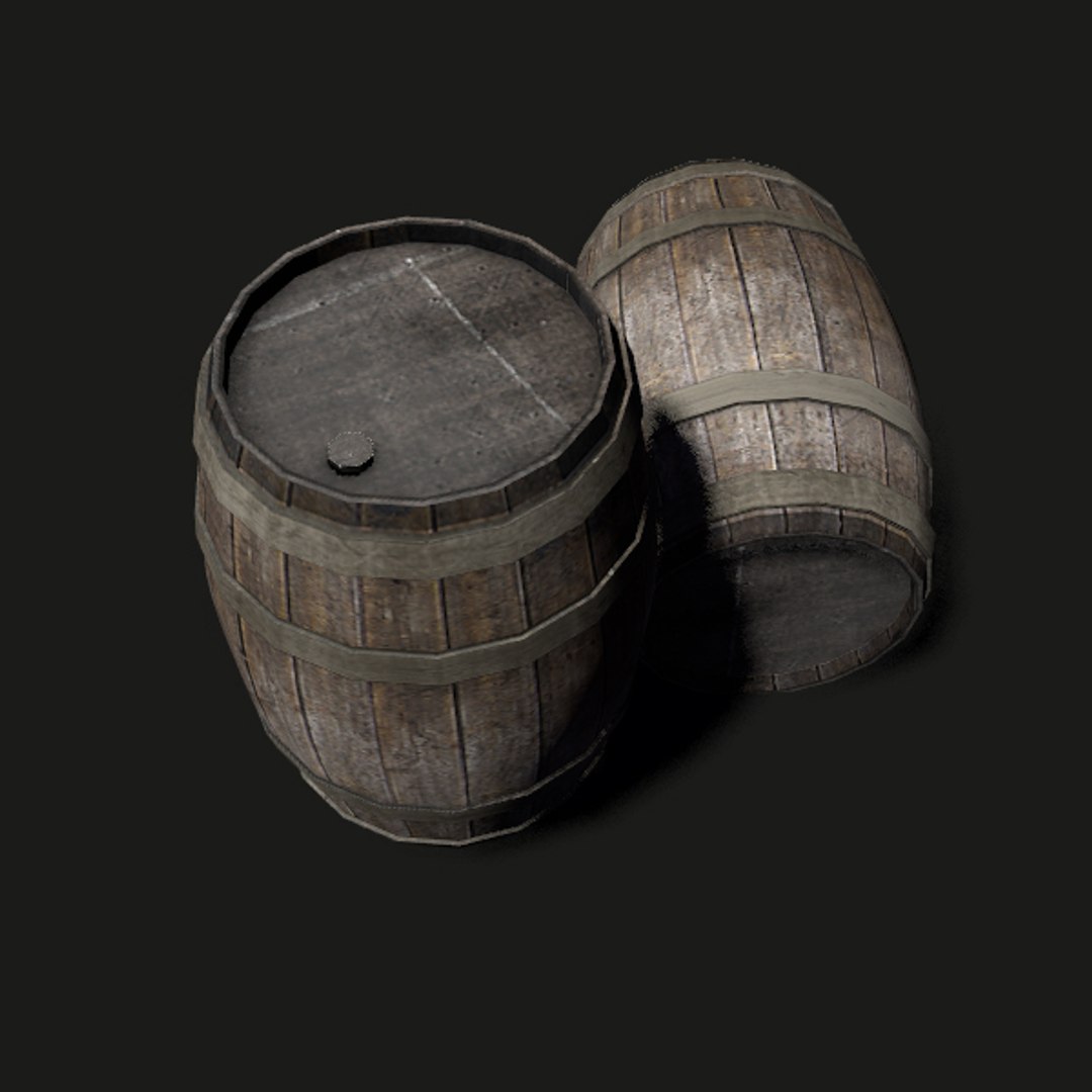 3d Wooden Barrel Ready Model