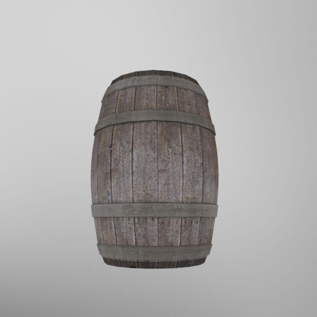 3d Wooden Barrel Ready Model