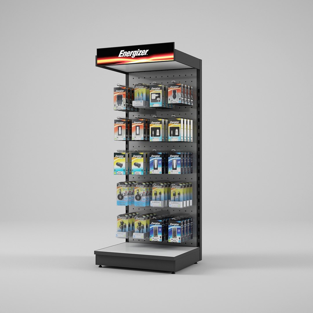 Display Rack Energizer 3d Model