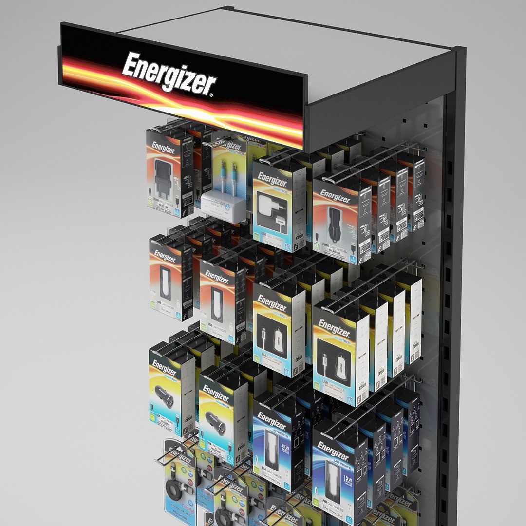 Display Rack Energizer 3d Model