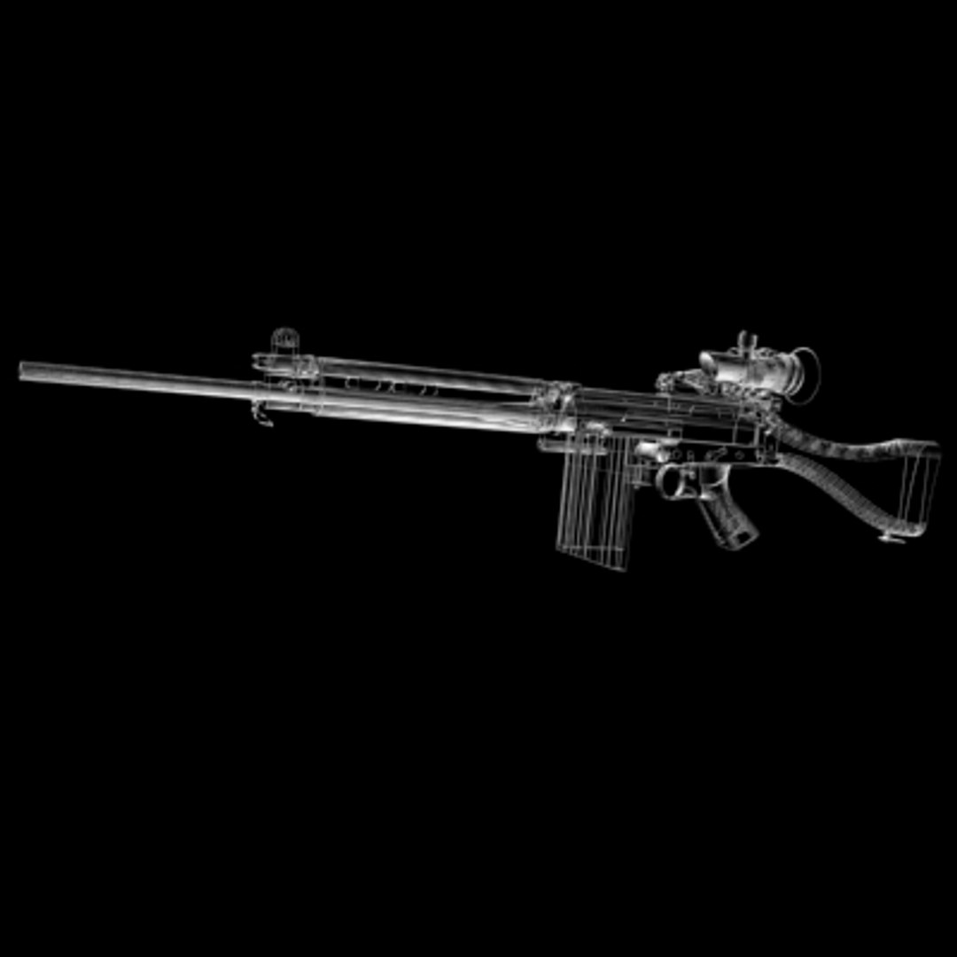 Fn Fal Assault Rifle 3d Model