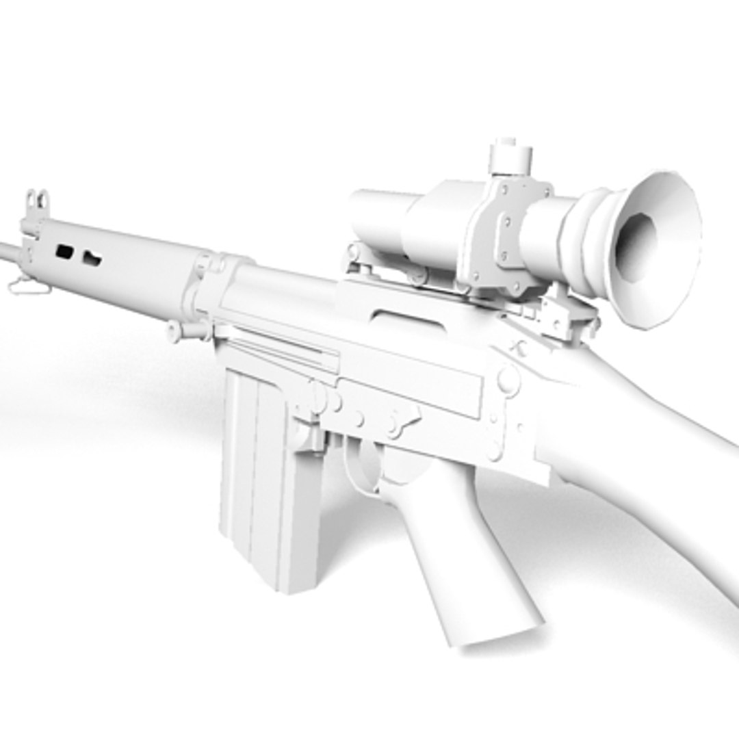 Fn Fal Assault Rifle 3d Model