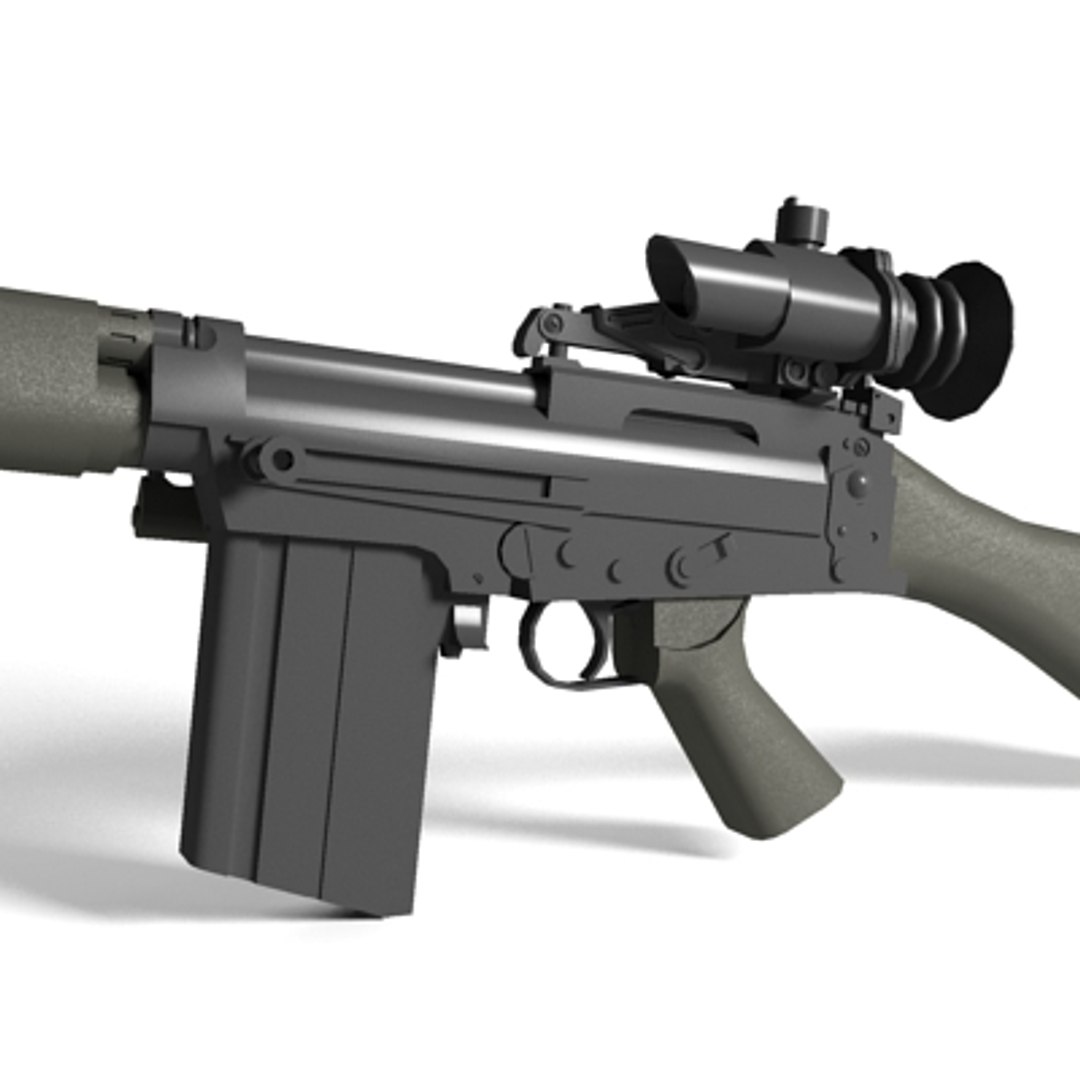 Fn Fal Assault Rifle 3d Model