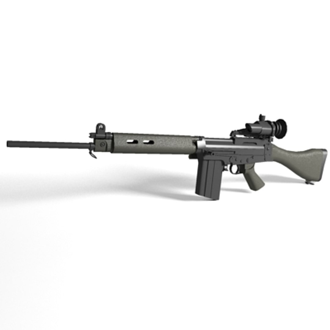 Fn Fal Assault Rifle 3d Model