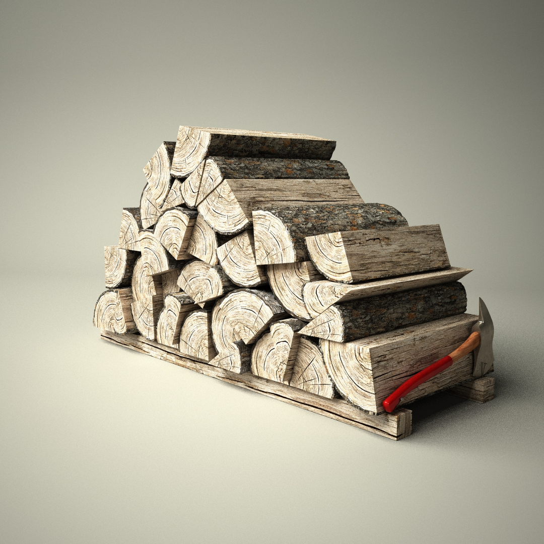 3d Model Logs Wood Old