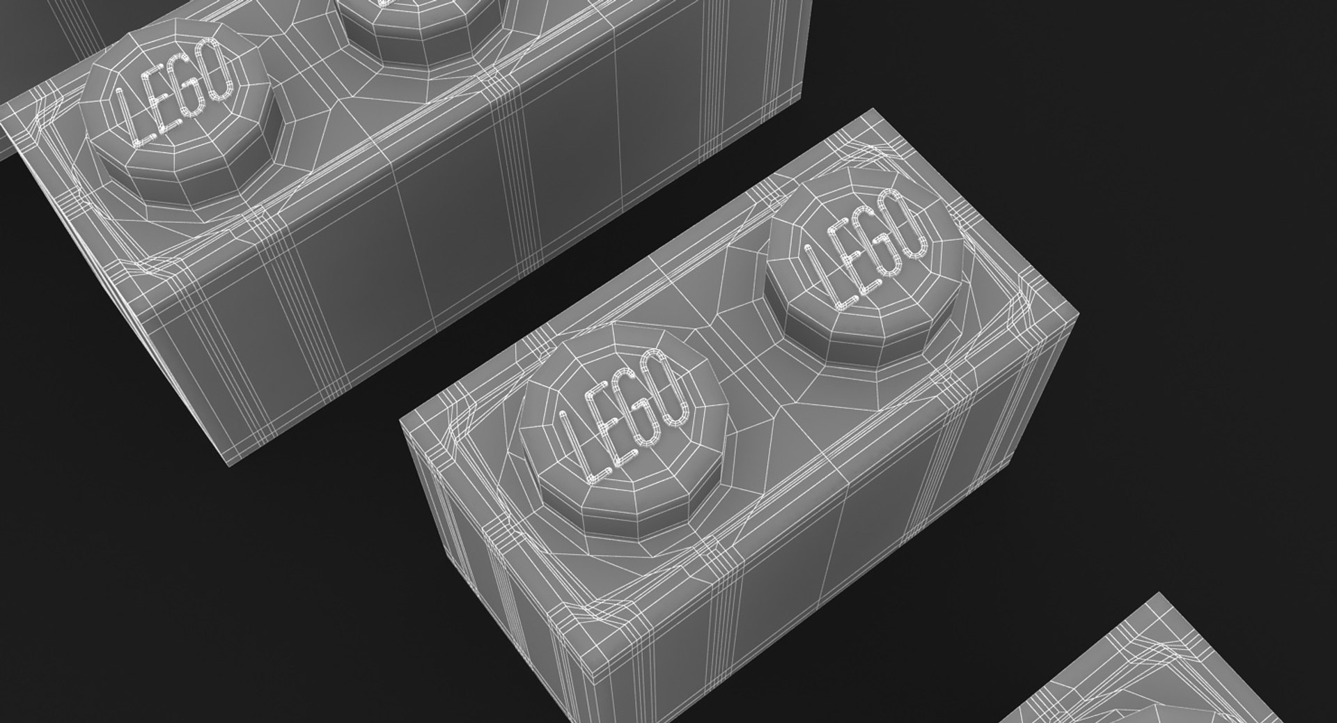 3d model realistic lego bricks set