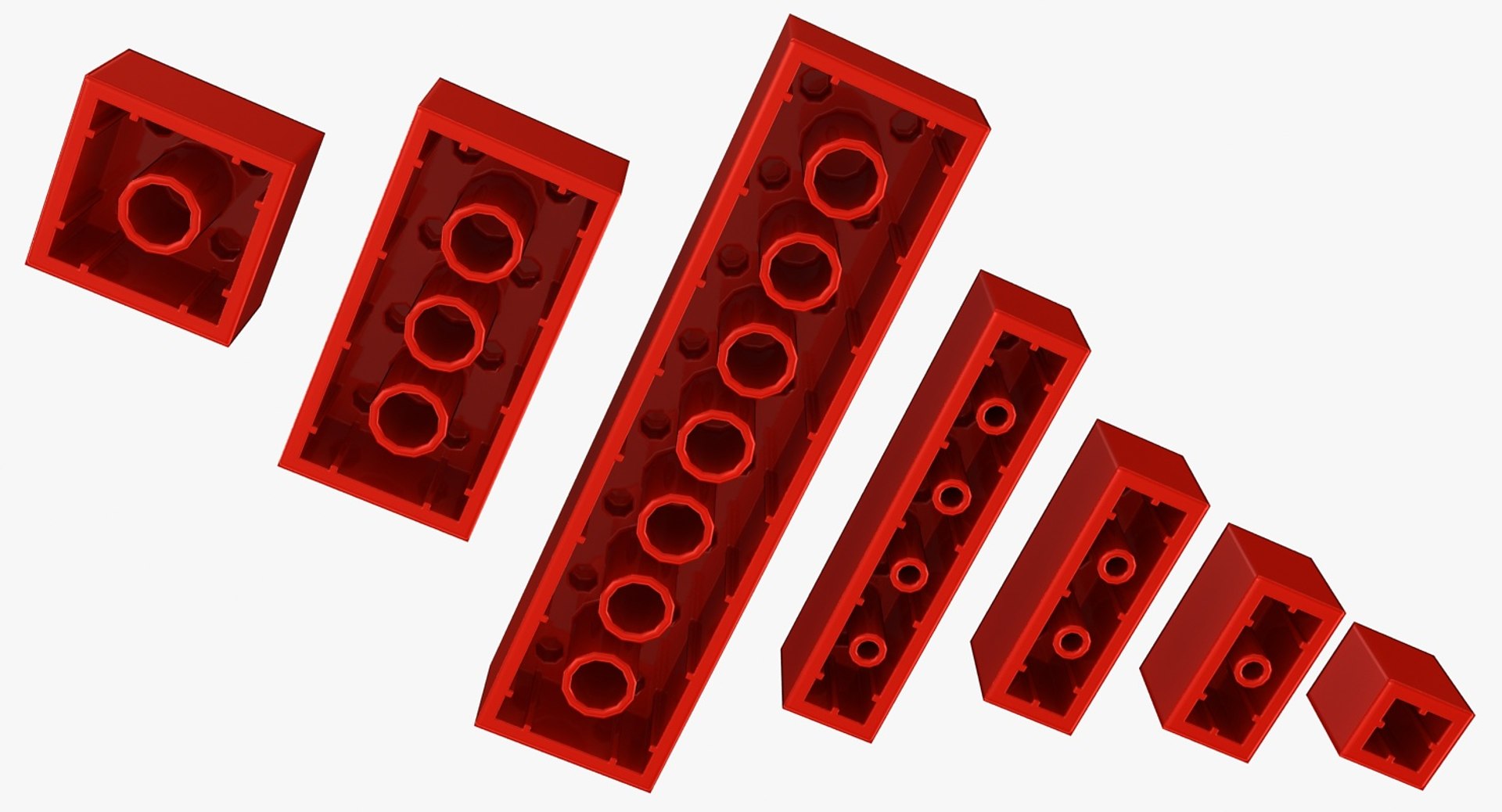 3d model realistic lego bricks set
