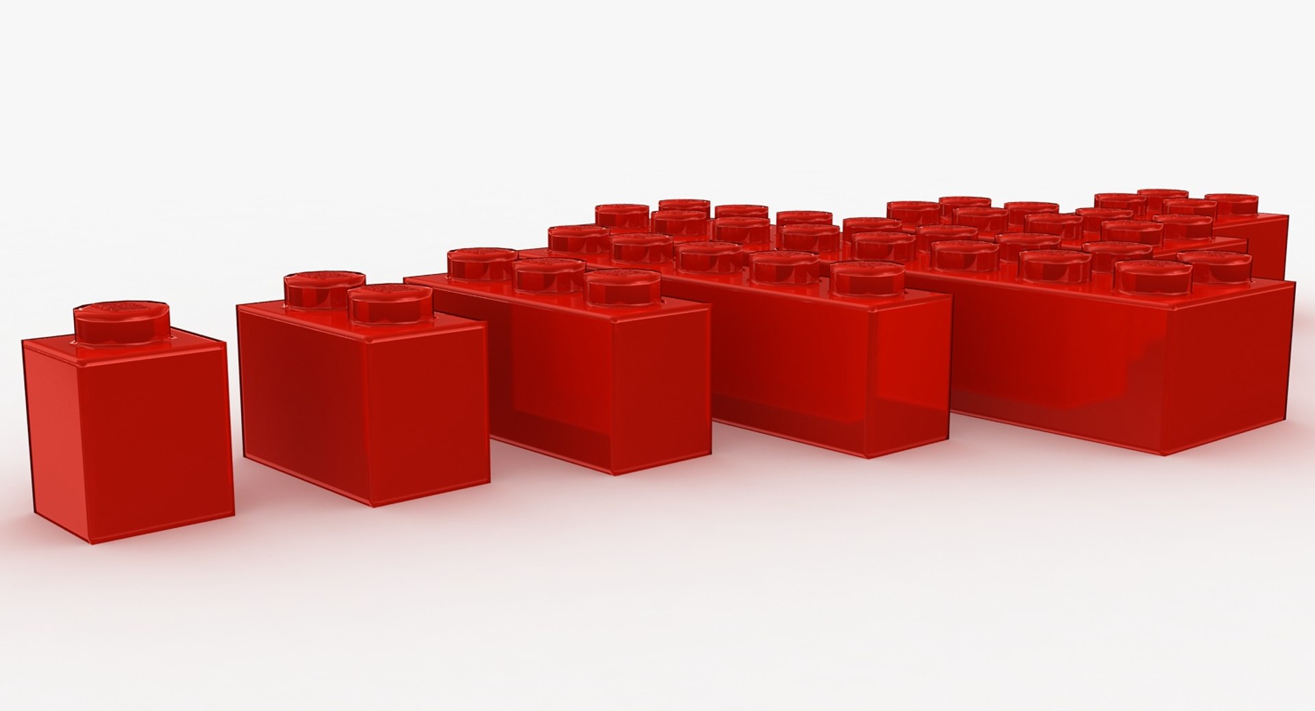 3d model realistic lego bricks set