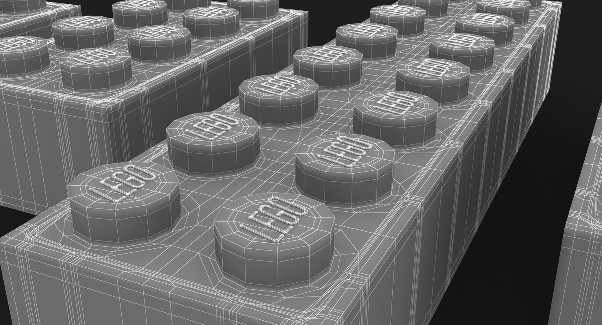 3d model realistic lego bricks set