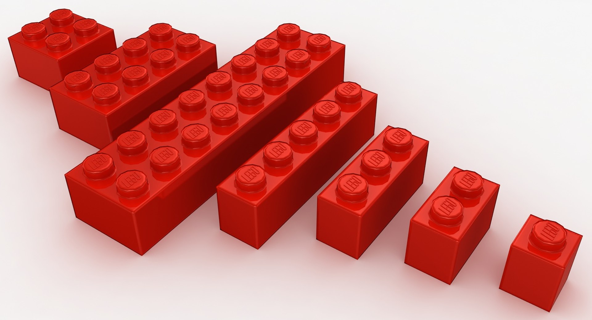 3d model realistic lego bricks set