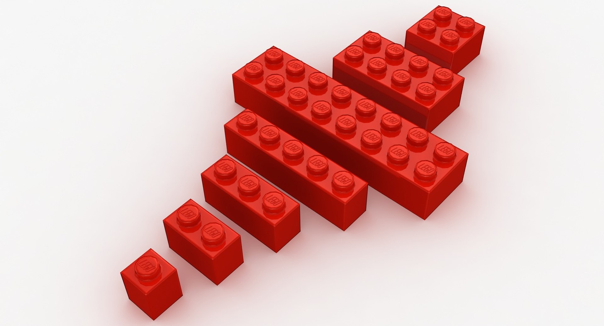 3d model realistic lego bricks set