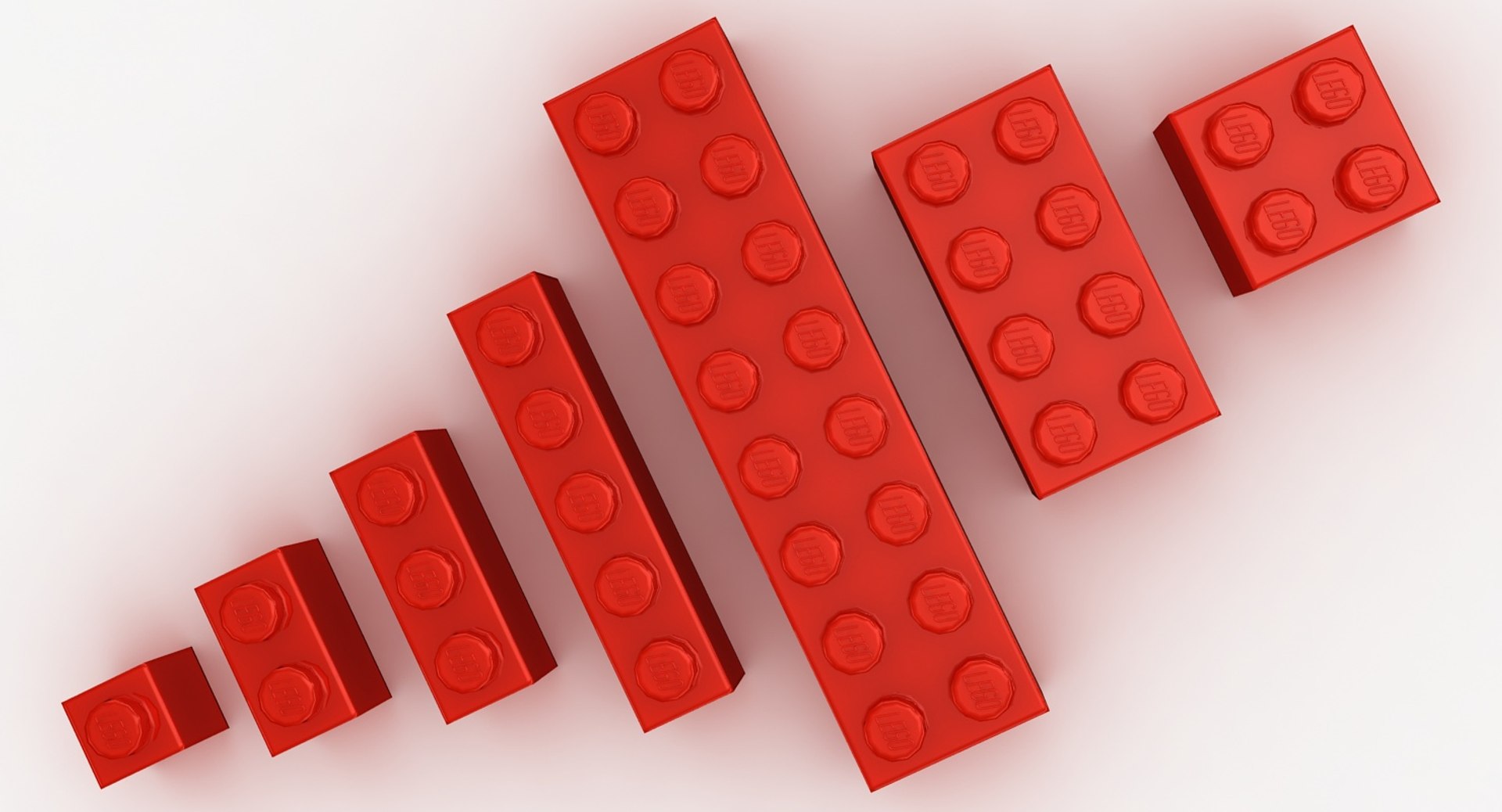 3d model realistic lego bricks set