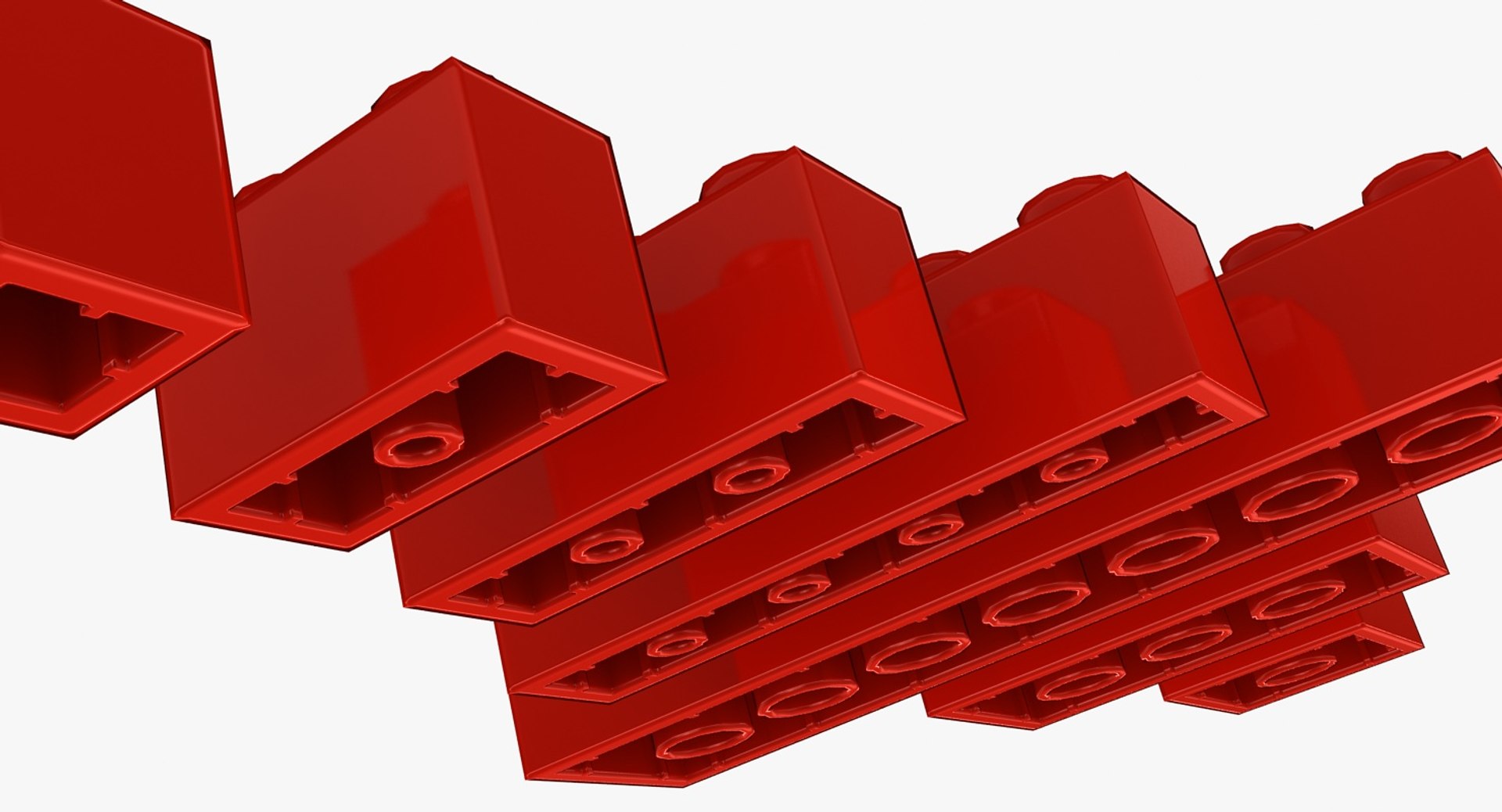 3d model realistic lego bricks set