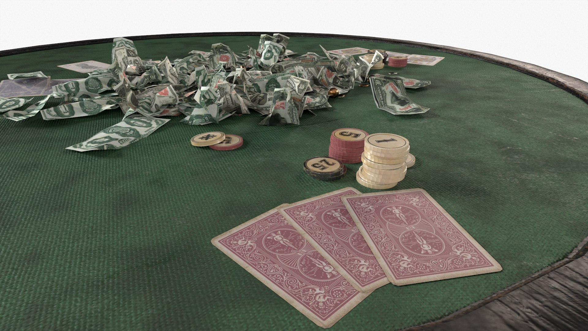3D Wild West Poker Table - TurboSquid 2028383