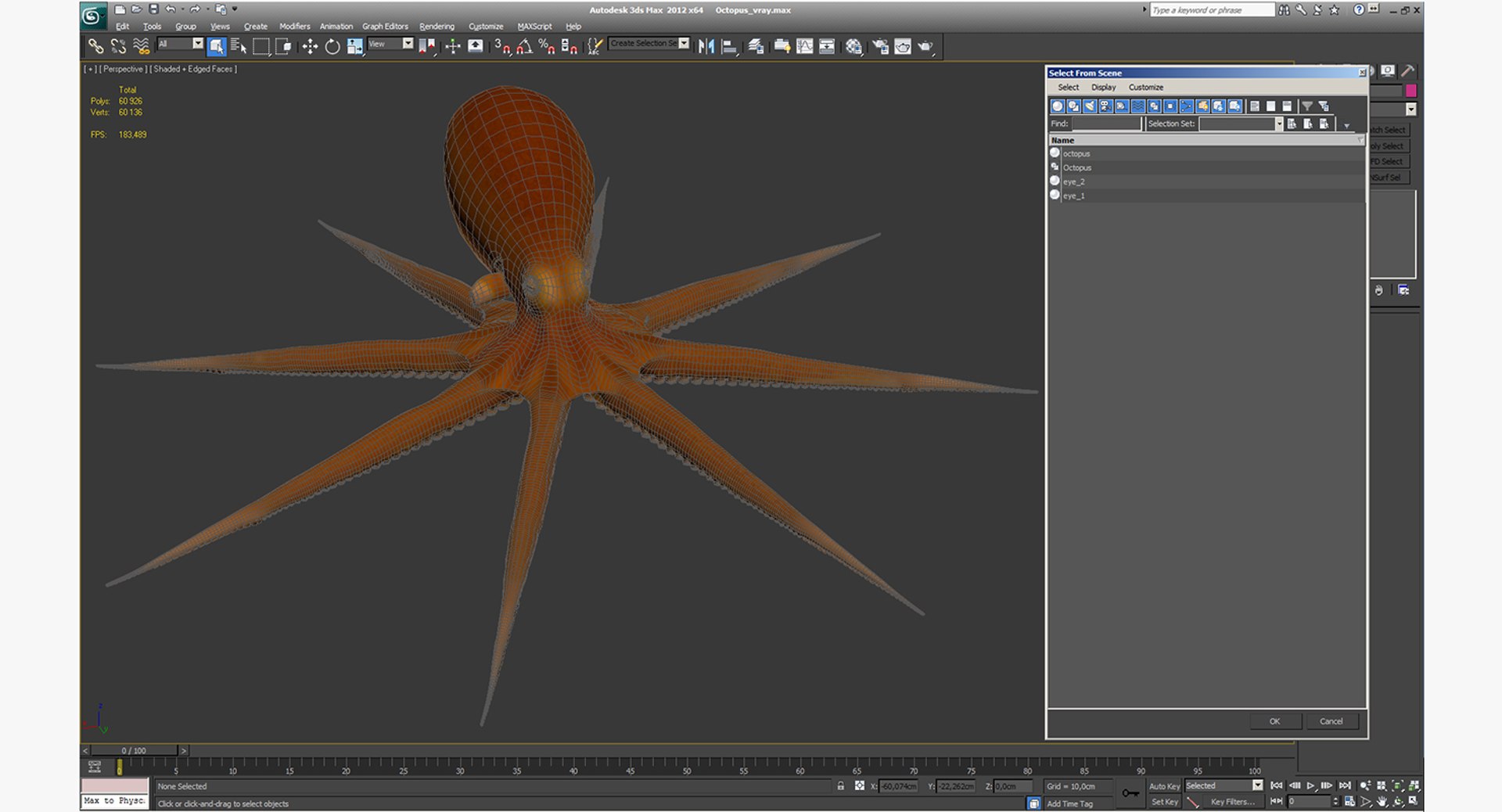 3d octopus realistic model